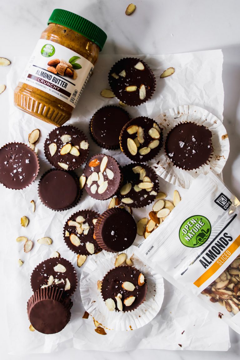 Dark Chocolate Almond Butter Cups - Lena's Kitchen