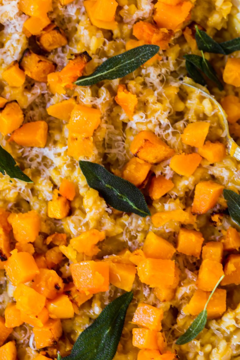 Roasted Butternut Squash Risotto With Crispy Sage - Lena's Kitchen