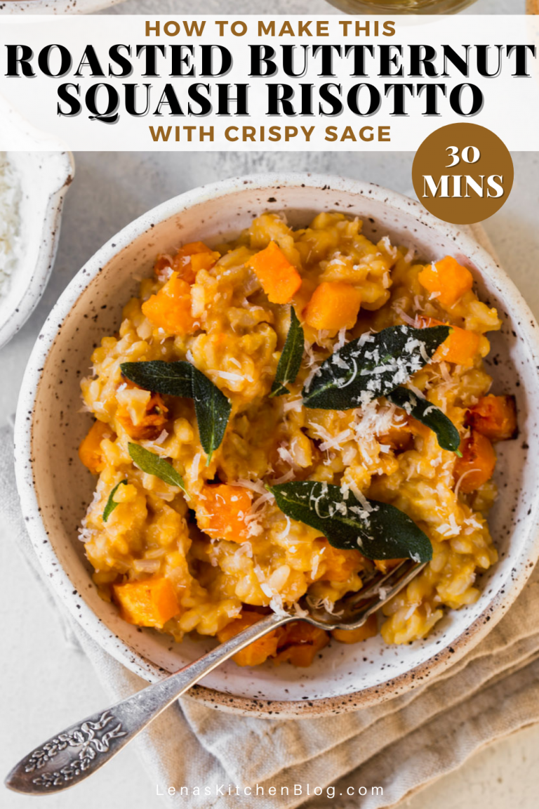 Roasted Butternut Squash Risotto With Crispy Sage - Lena's Kitchen