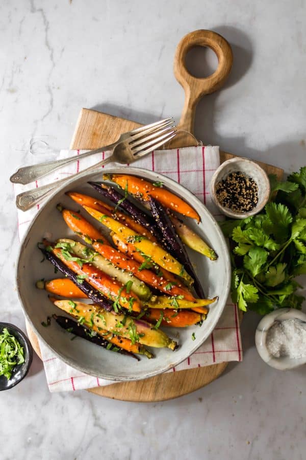 Miso Butter Glazed Carrots - Lena's Kitchen