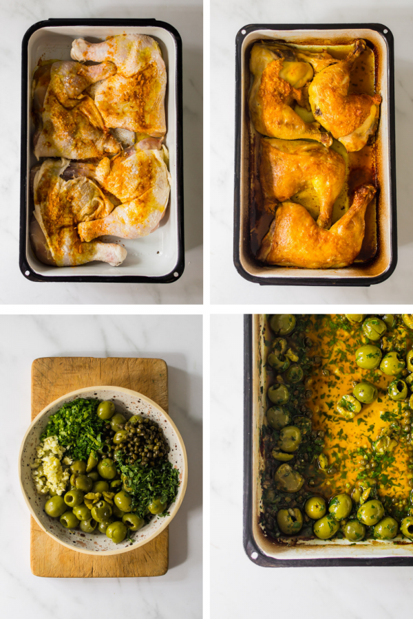 Vinegar Chicken With Crushed Olives and Capers - Lena's Kitchen