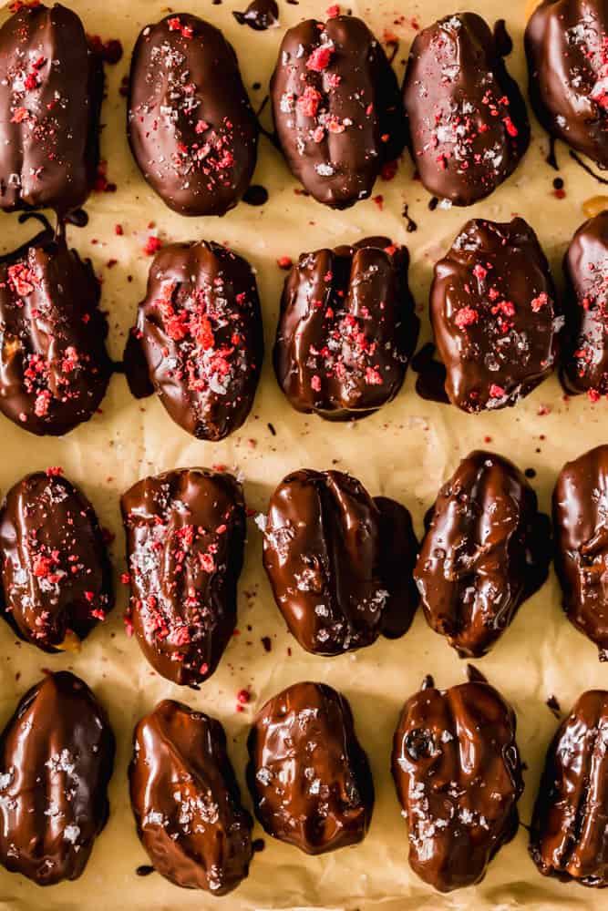 Dark Chocolate Covered Stuffed Dates - Lena's Kitchen