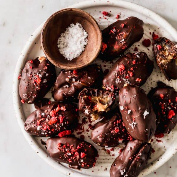 Dark Chocolate Covered Stuffed Dates - Lena's Kitchen