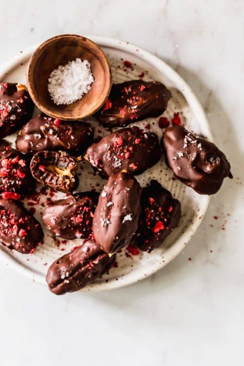 Dark Chocolate Covered Stuffed Dates - Lena's Kitchen