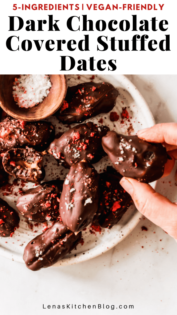 Dark Chocolate Covered Stuffed Dates - Lena's Kitchen