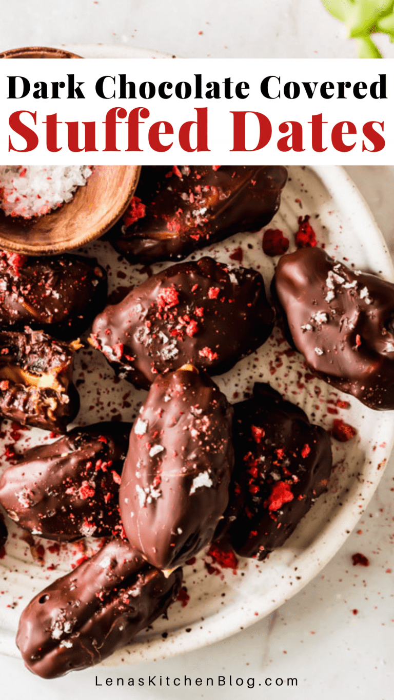 Dark Chocolate Covered Stuffed Dates - Lena's Kitchen