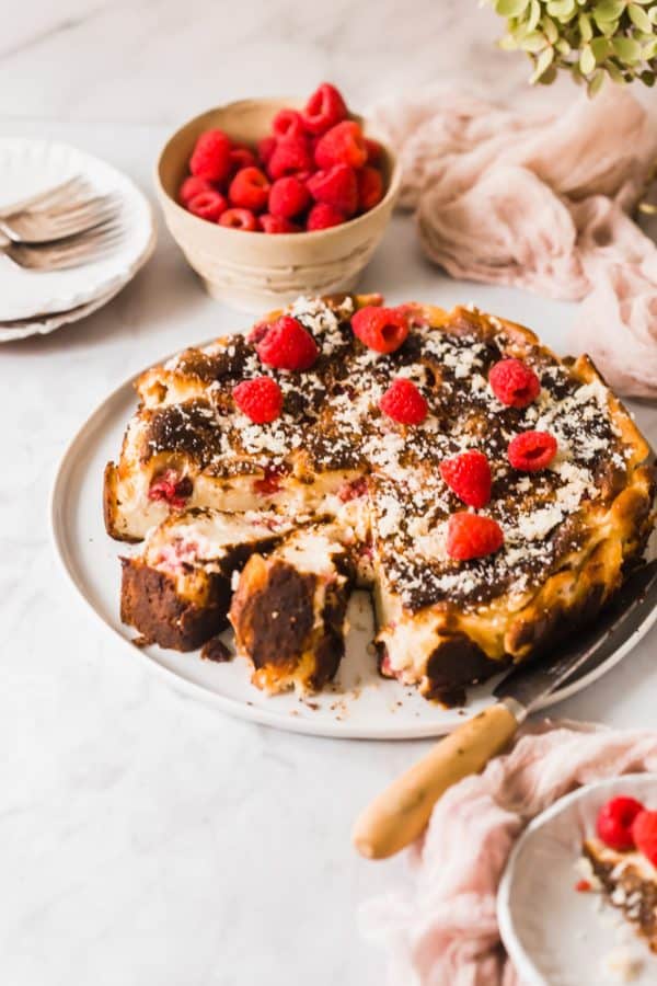 Raspberry Lemon Burnt Basque Cheesecake - Lena's Kitchen