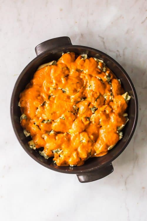 Spinach and Ricotta Stuffed Shells in Vodka Sauce - Lena's Kitchen