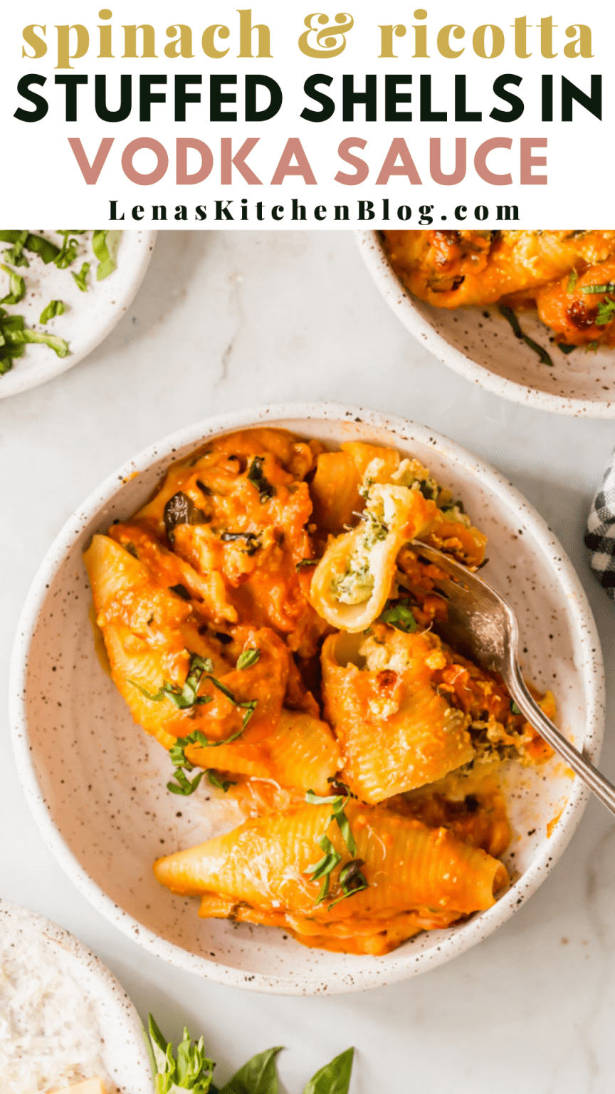 Spinach and Ricotta Stuffed Shells in Vodka Sauce - Lena's Kitchen