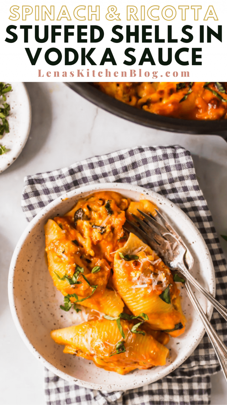Spinach and Ricotta Stuffed Shells in Vodka Sauce - Lena's Kitchen