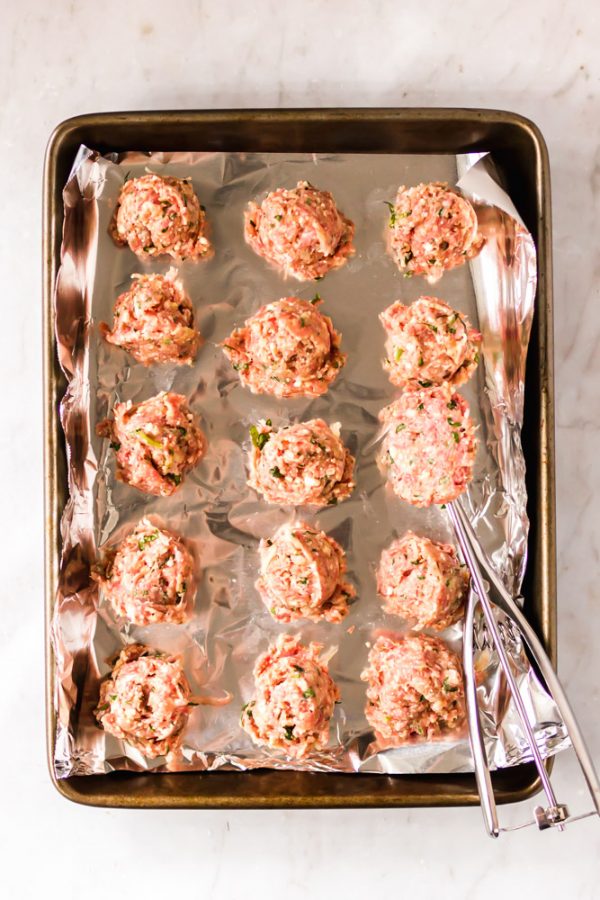Baked Mozzarella Stuffed Meatballs - Lena's Kitchen
