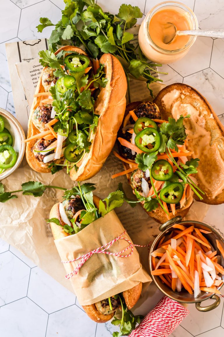 Chicken Meatball Banh Mi - Lena's Kitchen