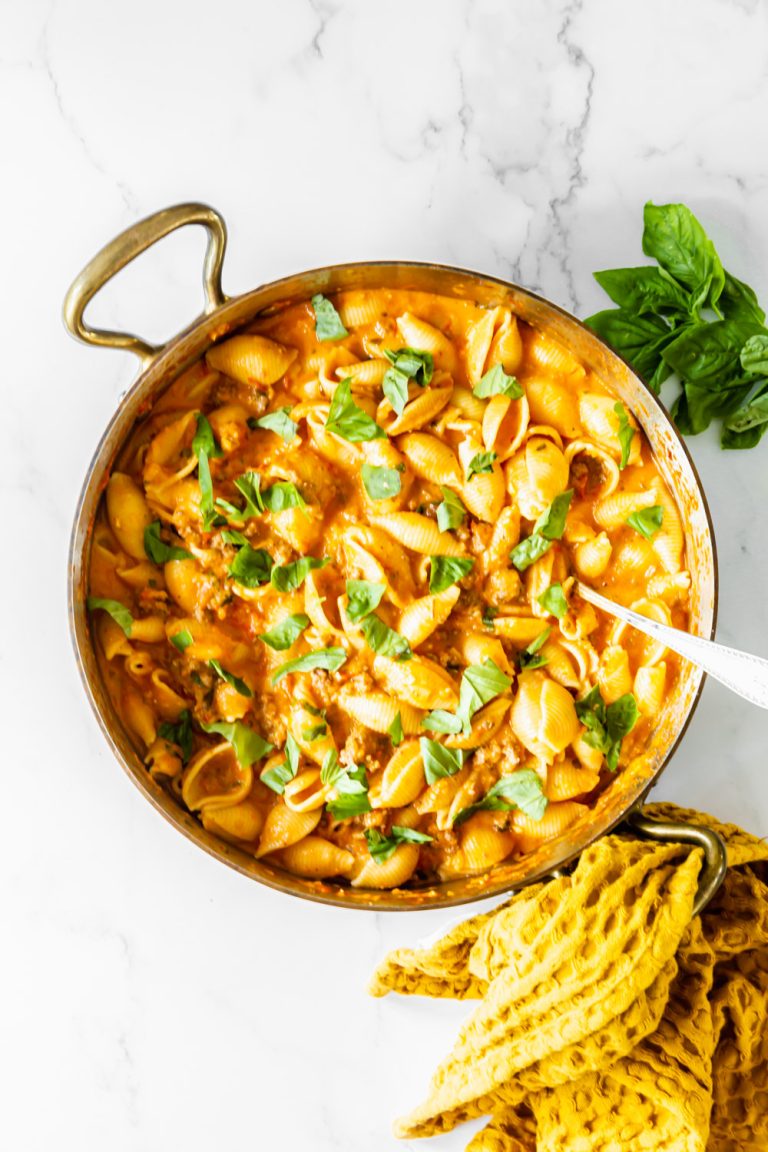 Vodka Sauce with Ground Beef - Lena's Kitchen
