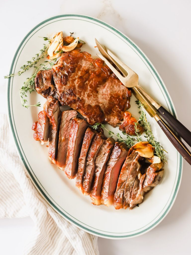 Perfect Oven Cooked New York Strip Steak - Lena's Kitchen