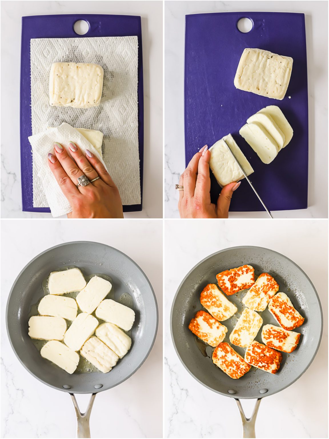 Easy Fried Halloumi (With Tomato & Olive Salad) - Lena's Kitchen