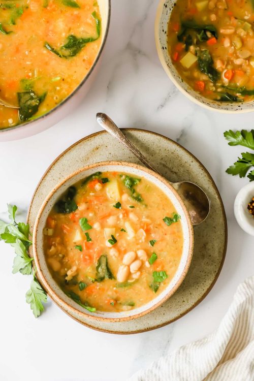 Hearty White Bean Soup - Lena's Kitchen