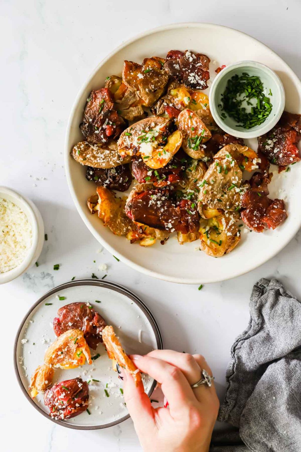 Easy Smashed Fingerling Potatoes - Lena's Kitchen