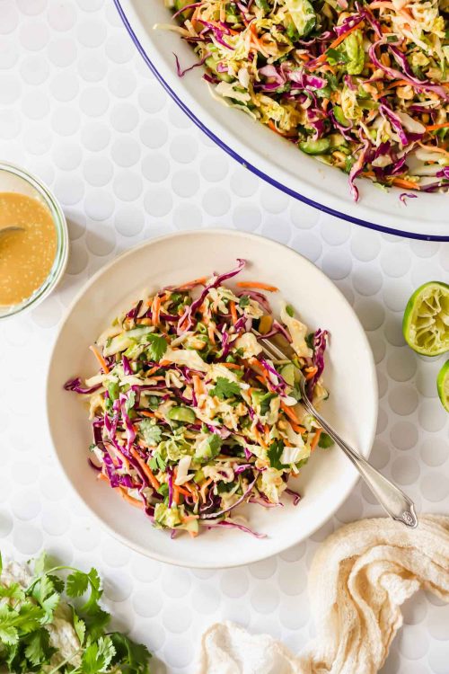 Easy Asian Salad (with Creamy Miso Ginger Dressing)