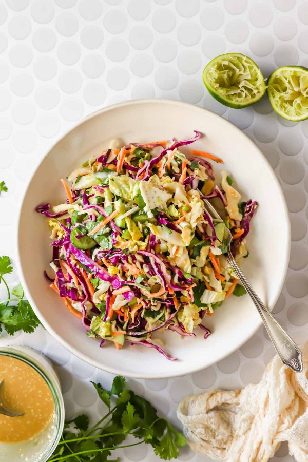 Easy Asian Salad (with Creamy Miso Ginger Dressing)