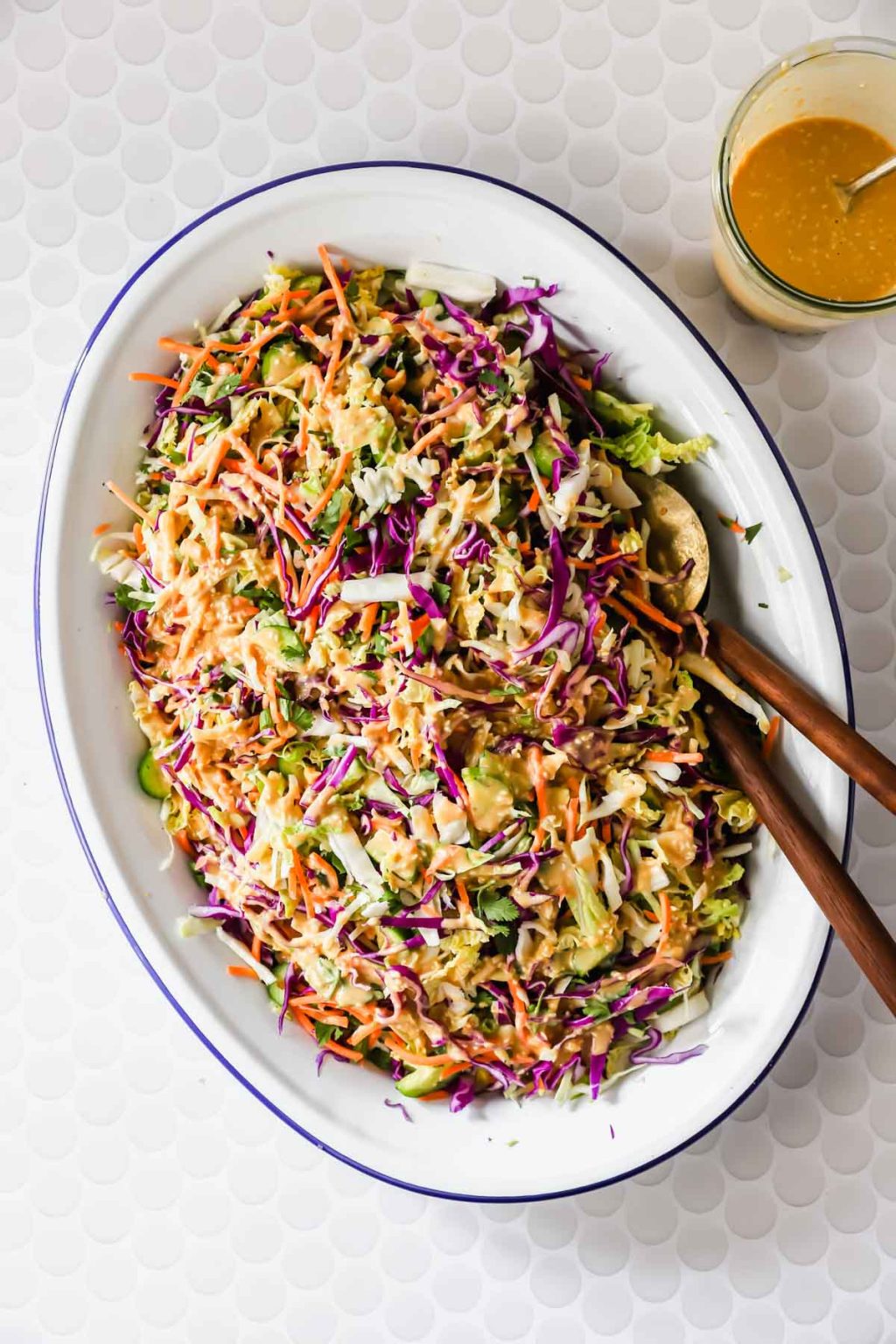 Easy Asian Salad (with Creamy Miso Ginger Dressing)