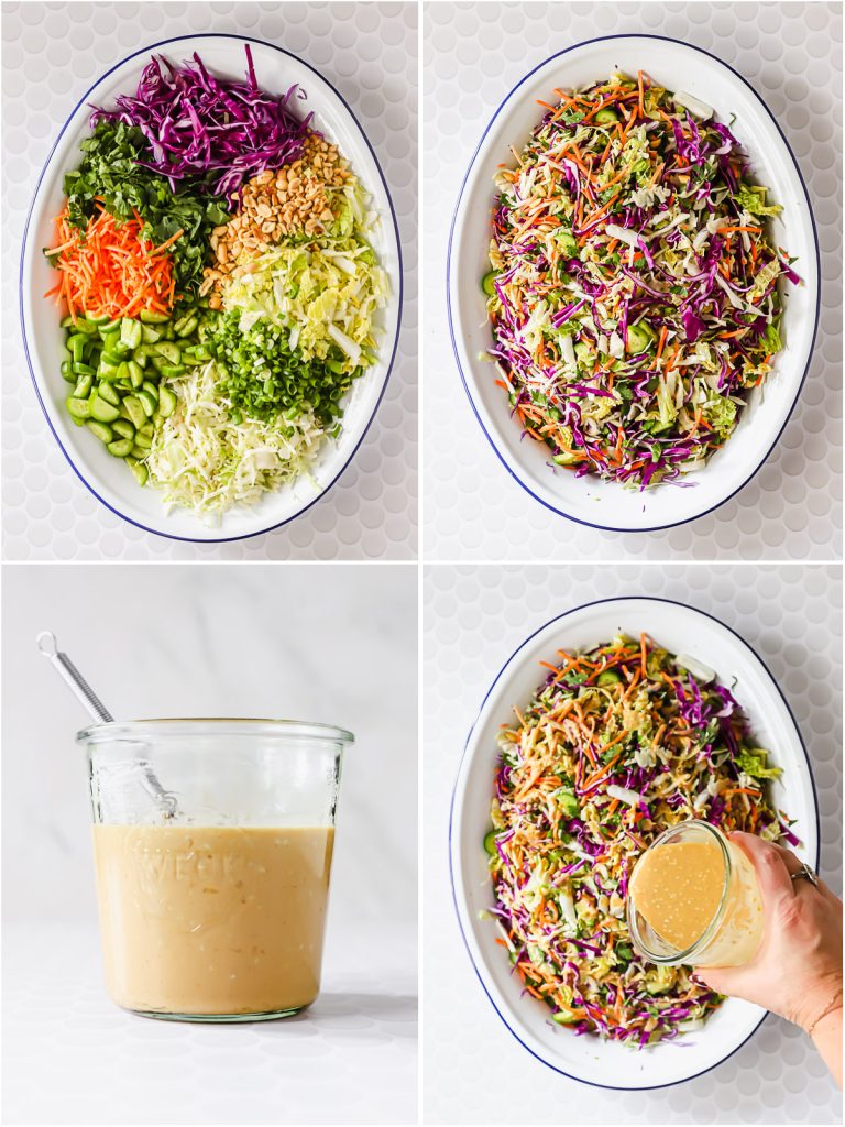 Easy Asian Salad (with Creamy Miso Ginger Dressing)