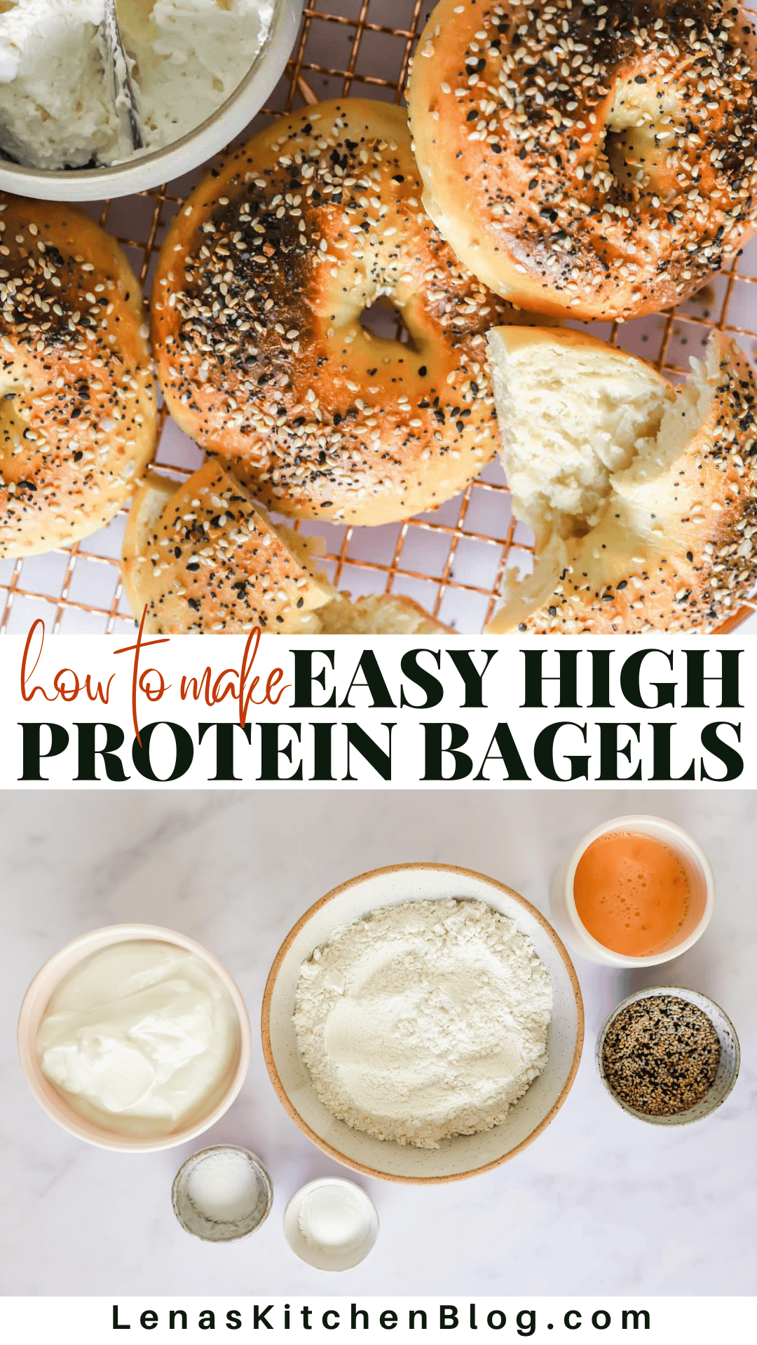 Easy High Protein Bagels (Only 5 Ingredients) - Lena's Kitchen
