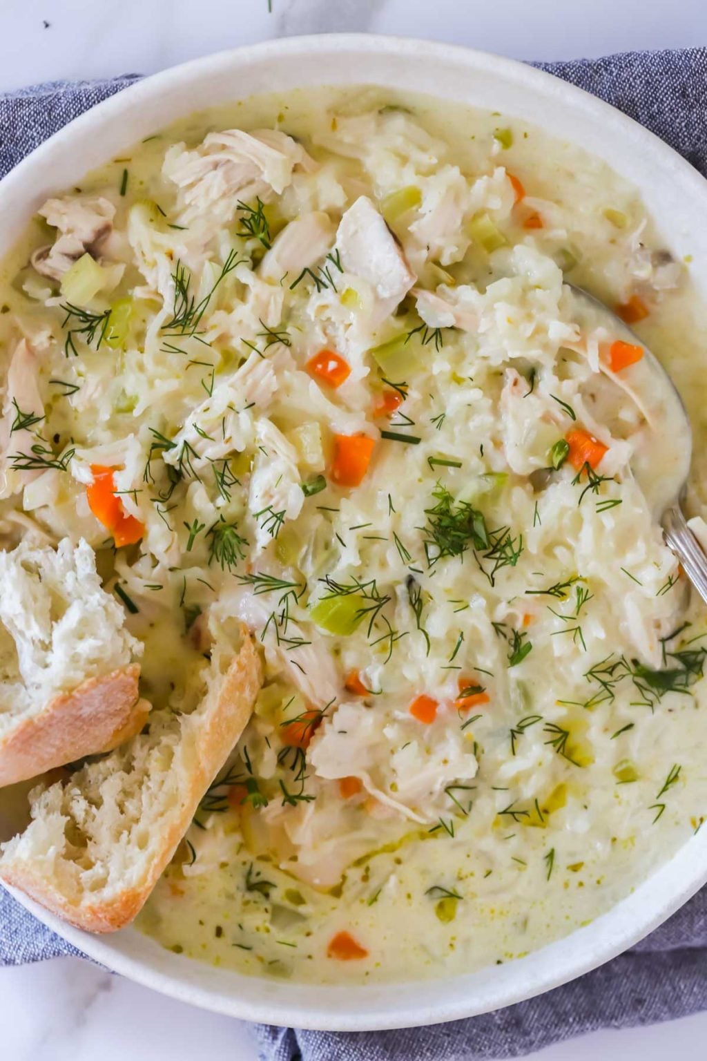 Creamy Chicken and Rice Soup (Ready in 30) - Lena's Kitchen