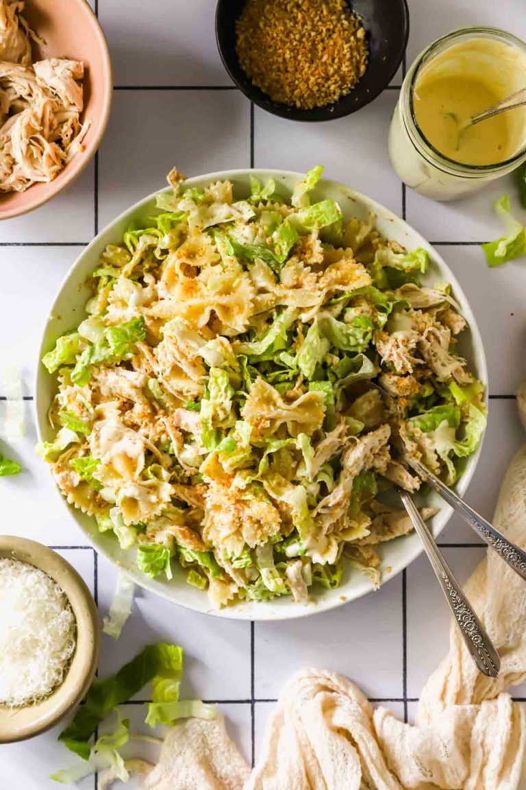 Chicken Caesar Pasta Salad - Lena's Kitchen