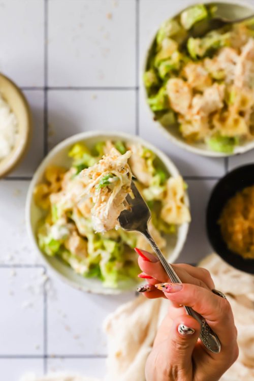 Chicken Caesar Pasta Salad - Lena's Kitchen