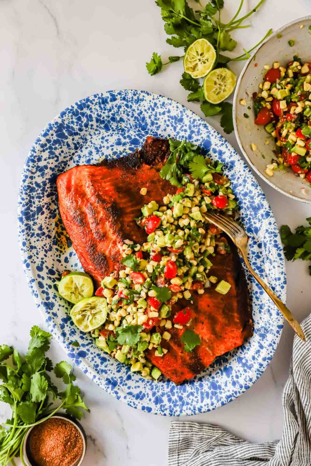 Salmon with Avocado Salsa - Lena's Kitchen